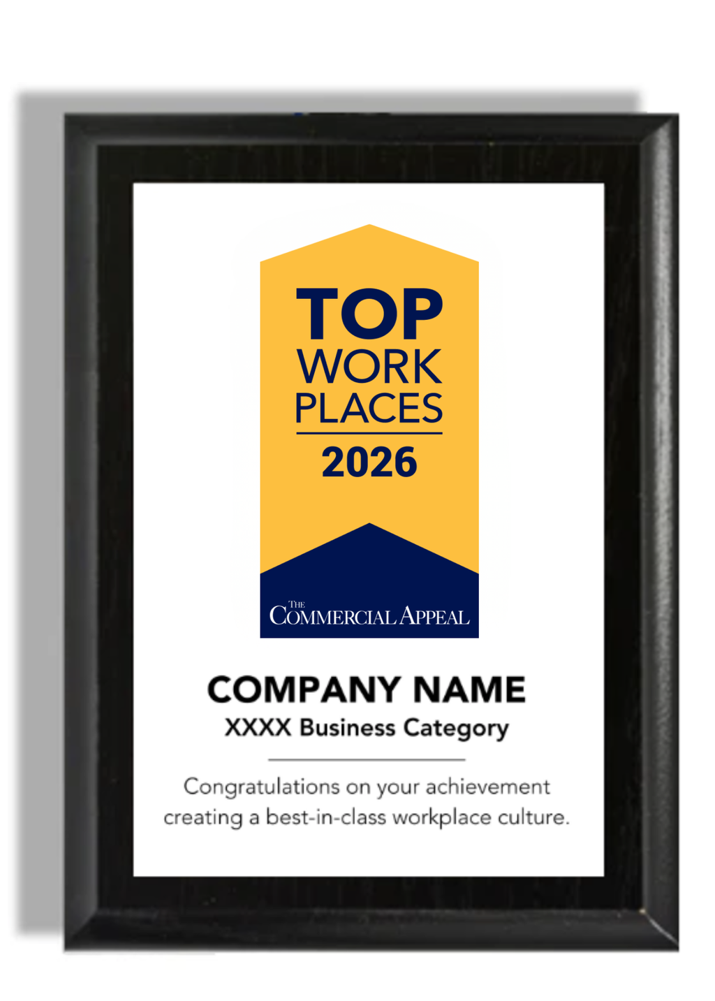 Regional 2026 Top Workplaces Plaque – USA TODAY